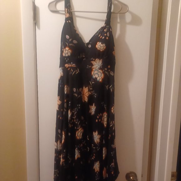 American Rag | Dresses | American Rag Black Floral Print Asymmetrical ...